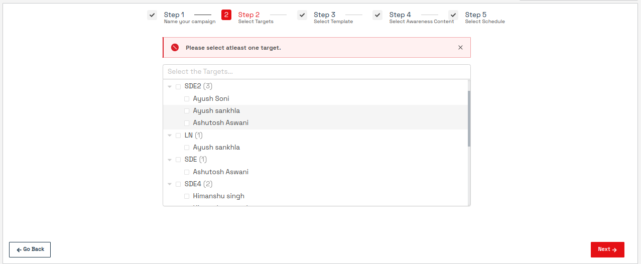 Create your first campaign - PhishGrid